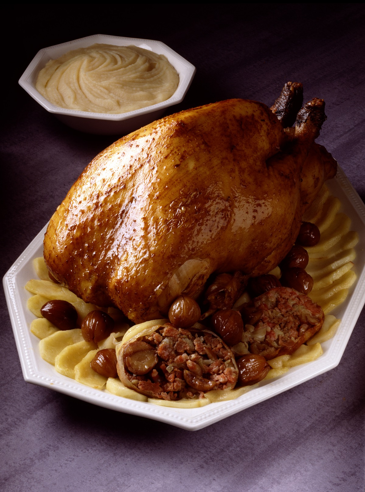 Dinde farcie aux marrons - Huiles d'Olive d'Espagne